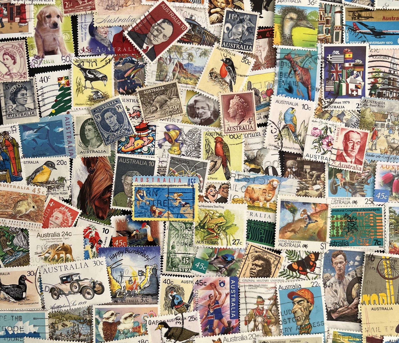 N073 - 100 Different Australia Used Stamps | Foreign Stamps ...