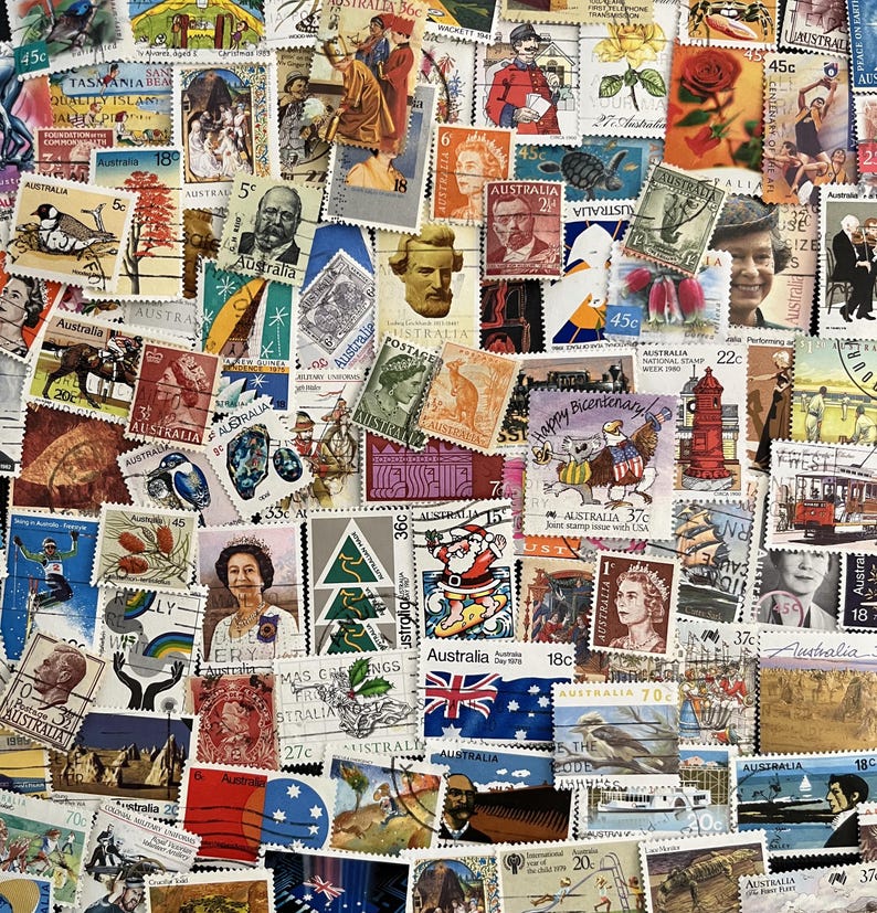 N073 - 100 Different Australia Used Stamps | Foreign Stamps ...
