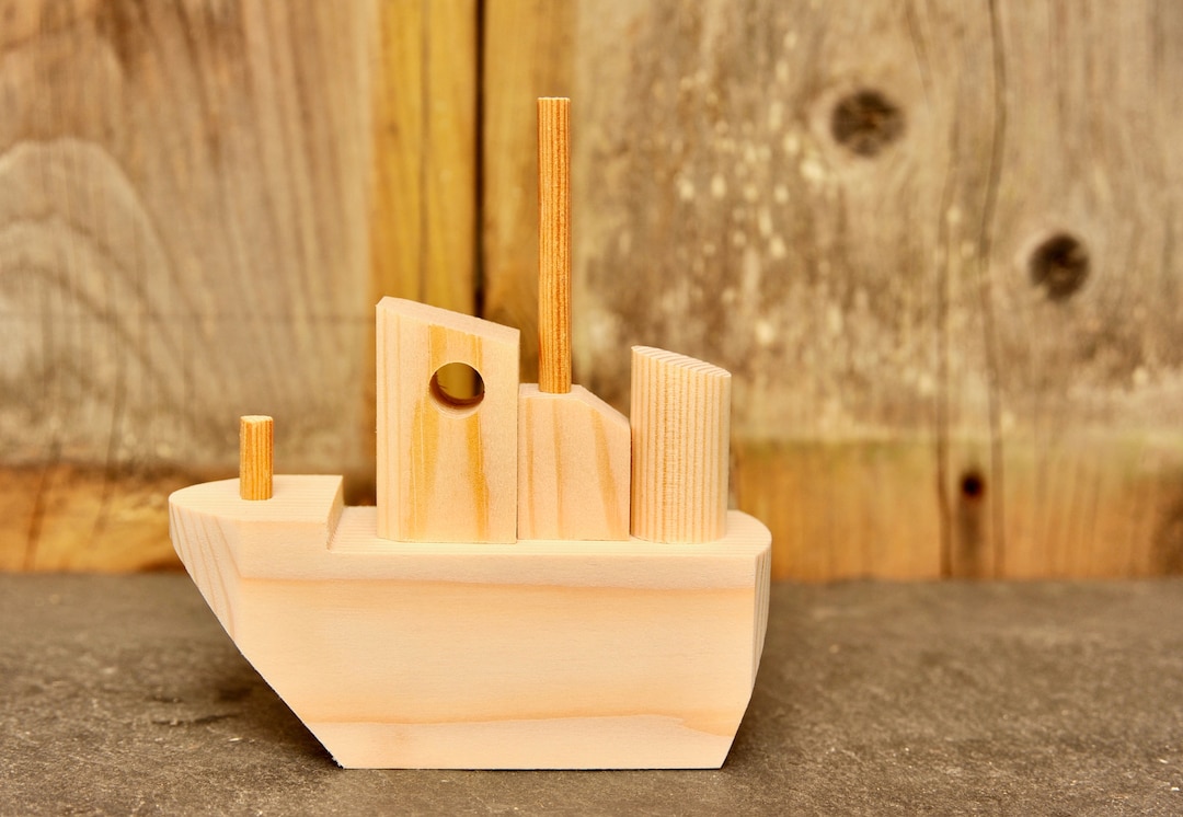Boats in A Box: Three Sizes, Ready to Paint. Wooden DIY Craft Project ...
