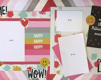 Family 12x12 Scrapbook Page Layout Kit Precut Scrapbooking | Etsy