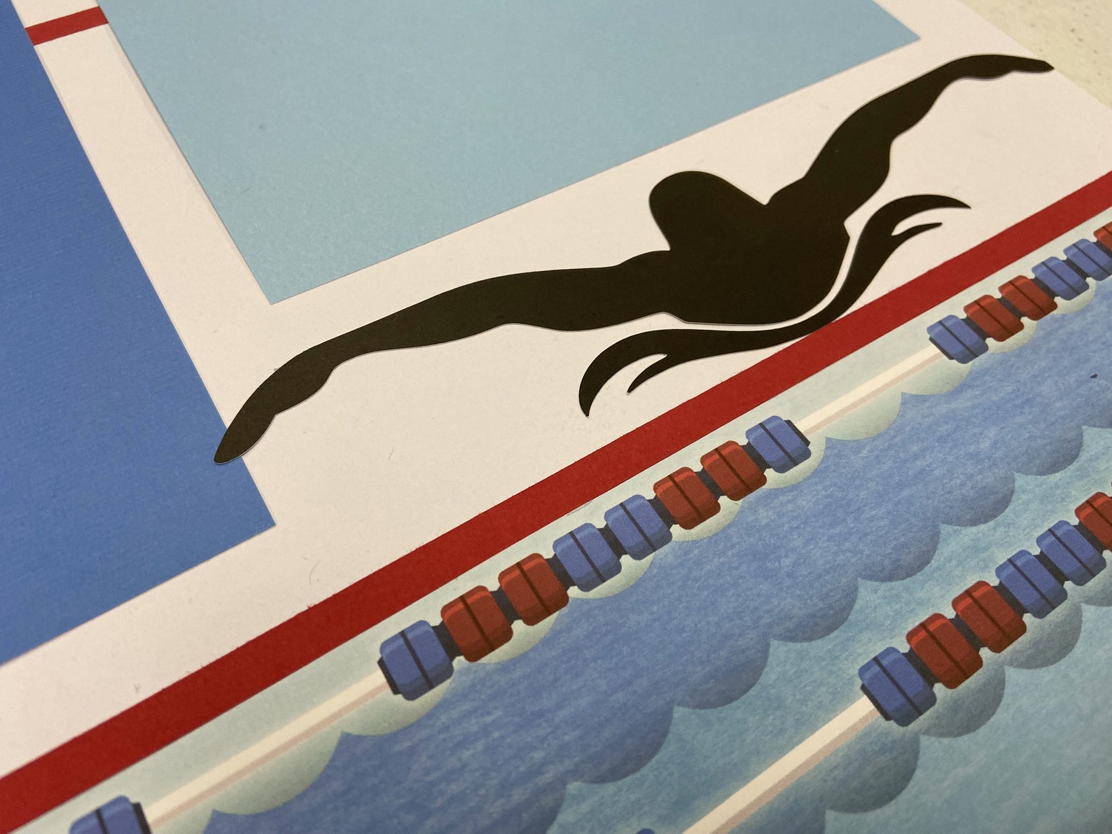 Swimming 12x12 Scrapbook Page Layout Kit Precut Scrapbooking - Etsy