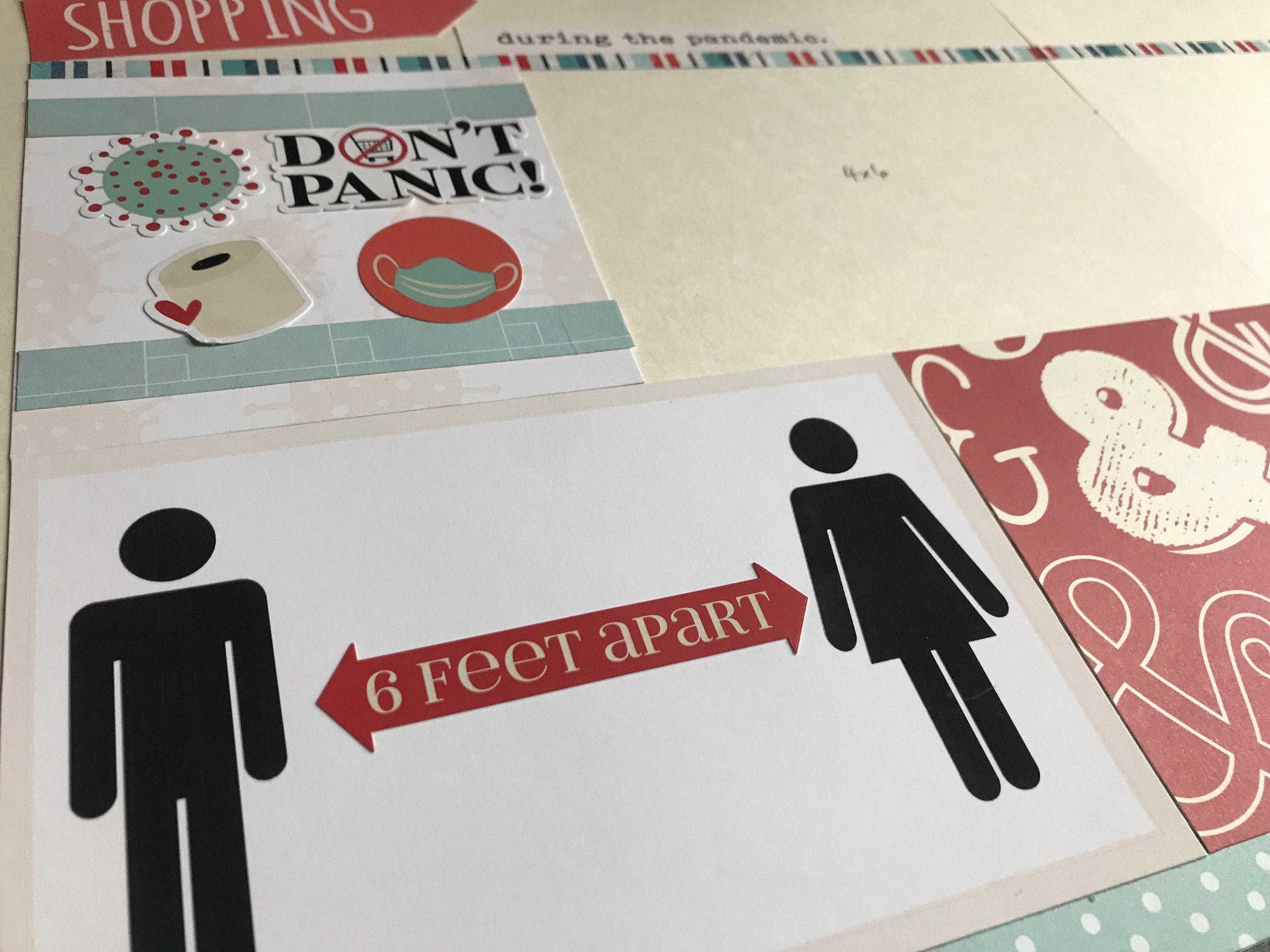 Shopping During Pandemic 12x12 Scrapbook Page Layout Kit, Precut ...