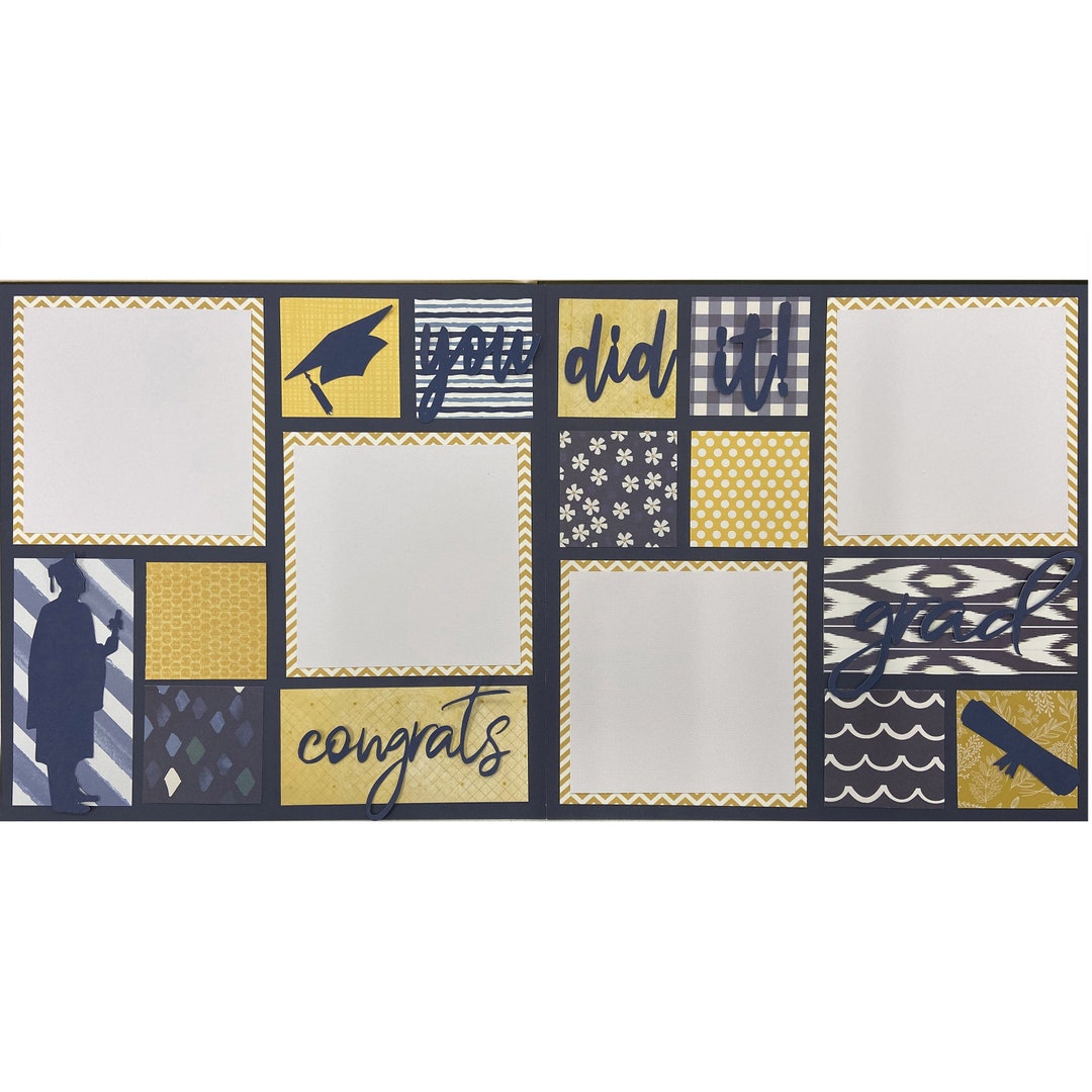 You Did It 12x12 or 8.5x11 Scrapbook Page Layout Kit, Precut ...