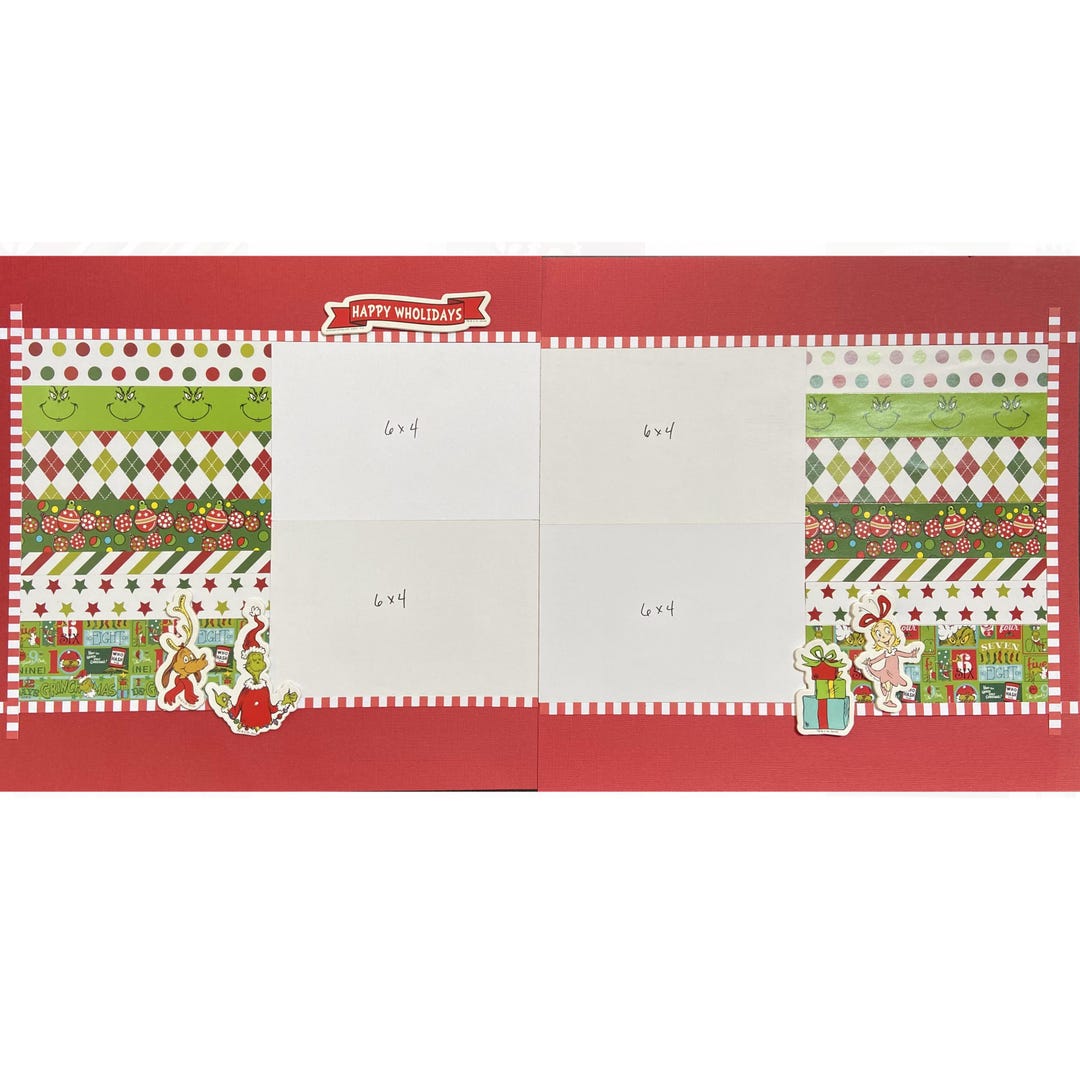 Happy Wholidays 12x12 Scrapbook Page Layout Kit, Precut Scrapbooking ...