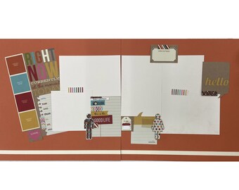 Home Living 12x12 Scrapbook Page Layout Kit, Precut Scrapbooking Page ...