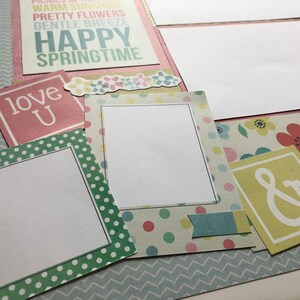 Happy Springtime 12x12 Scrapbook Page Layout Kit, Precut Scrapbooking ...