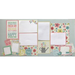 Happy Springtime 12x12 Scrapbook Page Layout Kit, Precut Scrapbooking ...