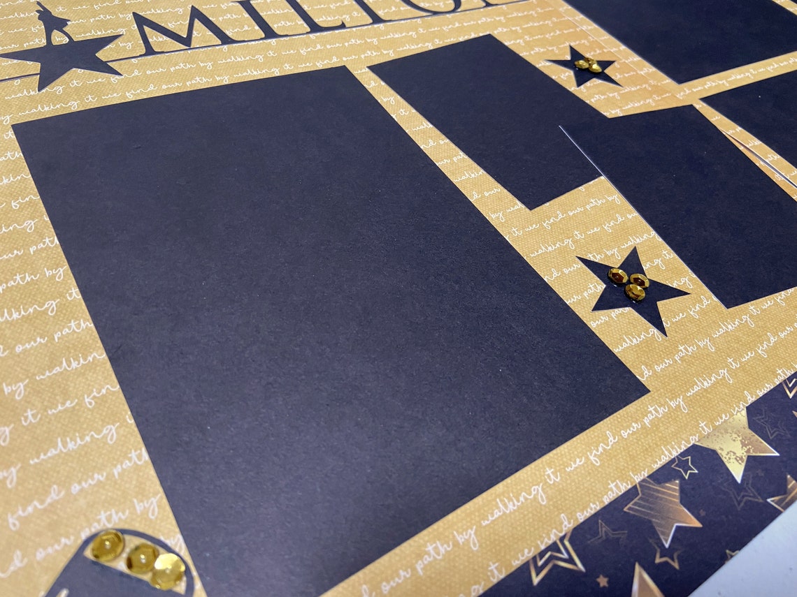 Hamilton 12x12 Scrapbook Page Layout Kit, Precut Scrapbooking Page Kit ...