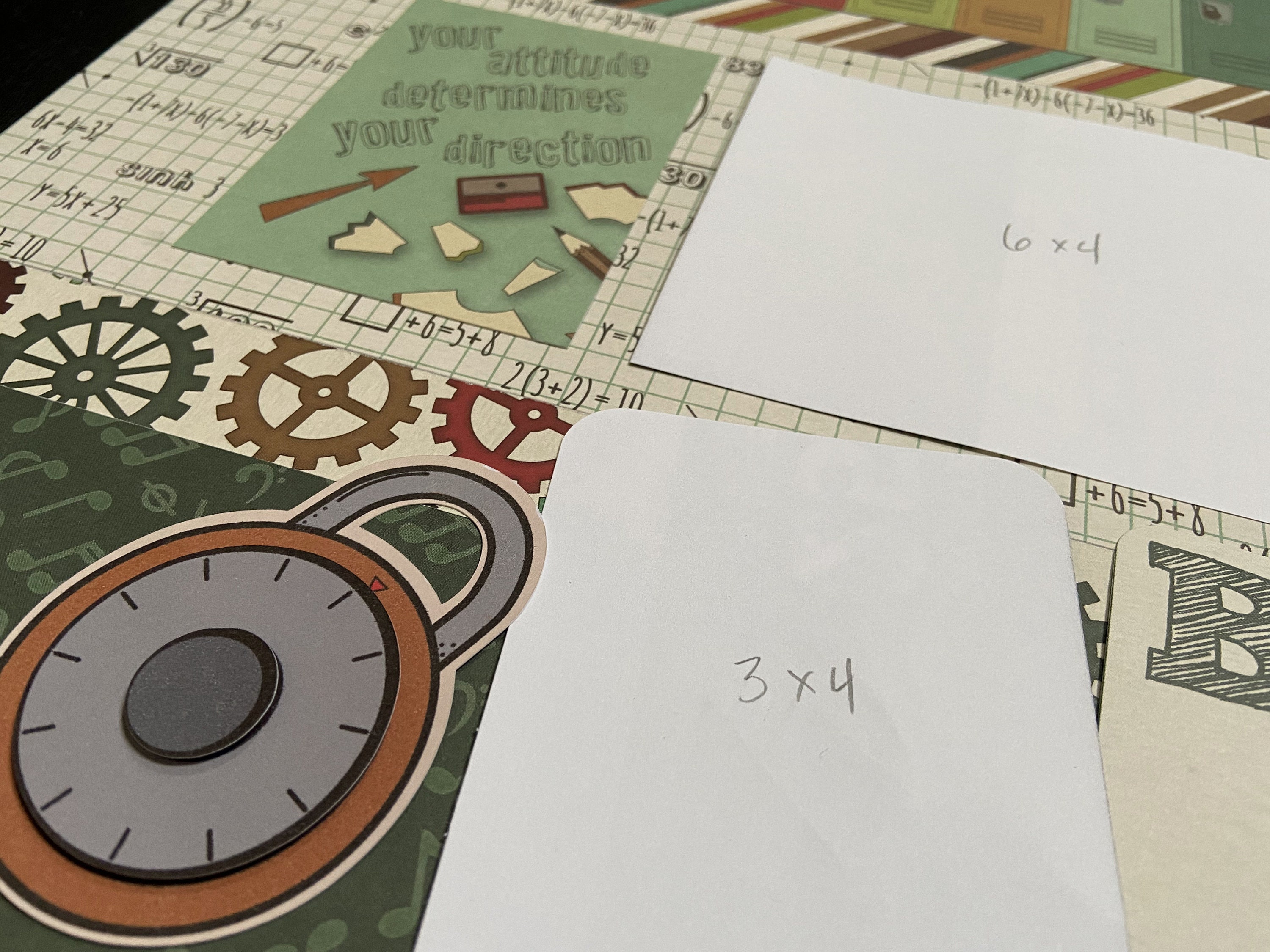 Lockers 12x12 Scrapbook Page Layout Kit, Precut Scrapbooking Kit ...