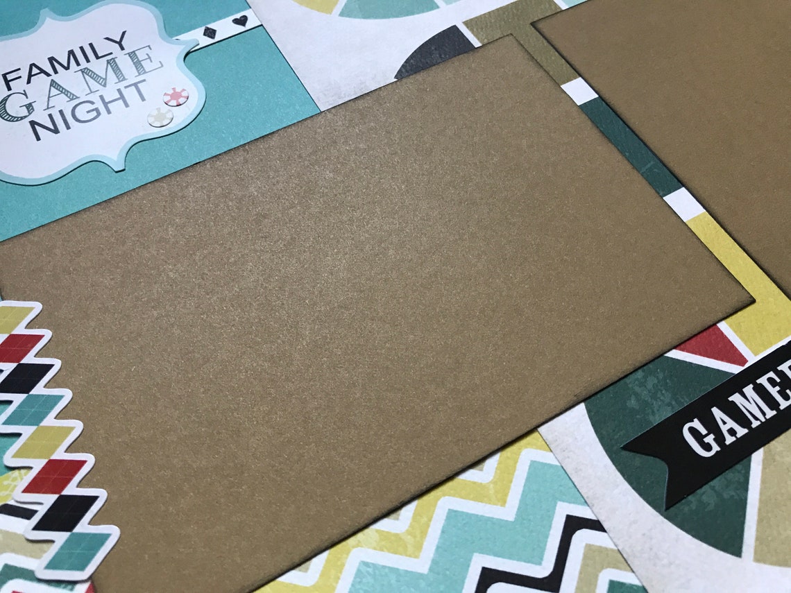 Family Game Night 12x12 Scrapbook Page Layout Kit Precut - Etsy