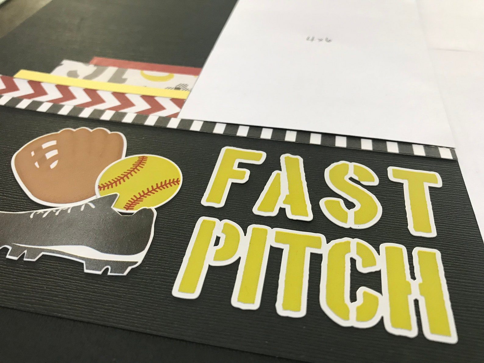 Fast Pitch 12x12 Scrapbook Page Layout Kit, Precut Scrapbooking Page ...