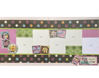 Happy Easter 12x12 Scrapbook Page Layout Kit, Precut Scrapbooking Page ...