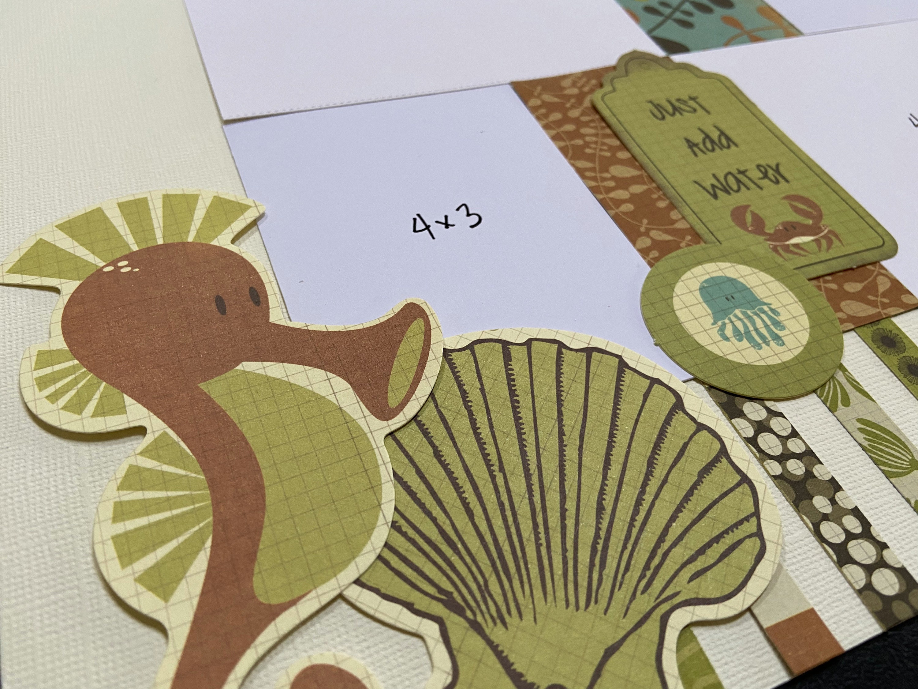 Under the Sea 12x12 Scrapbook Page Layout Kit, Precut Scrapbooking Page ...