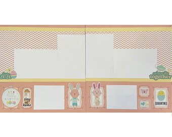 Happy Easter 12x12 Scrapbook Page Layout Kit, Precut Scrapbooking Page ...