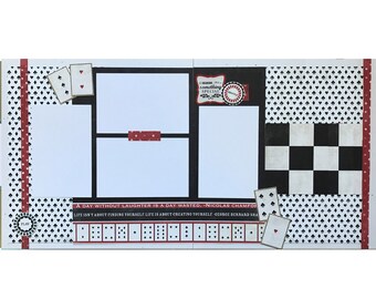 Family Game Night 12x12 Scrapbook Page Layout Kit, Precut Scrapbooking ...