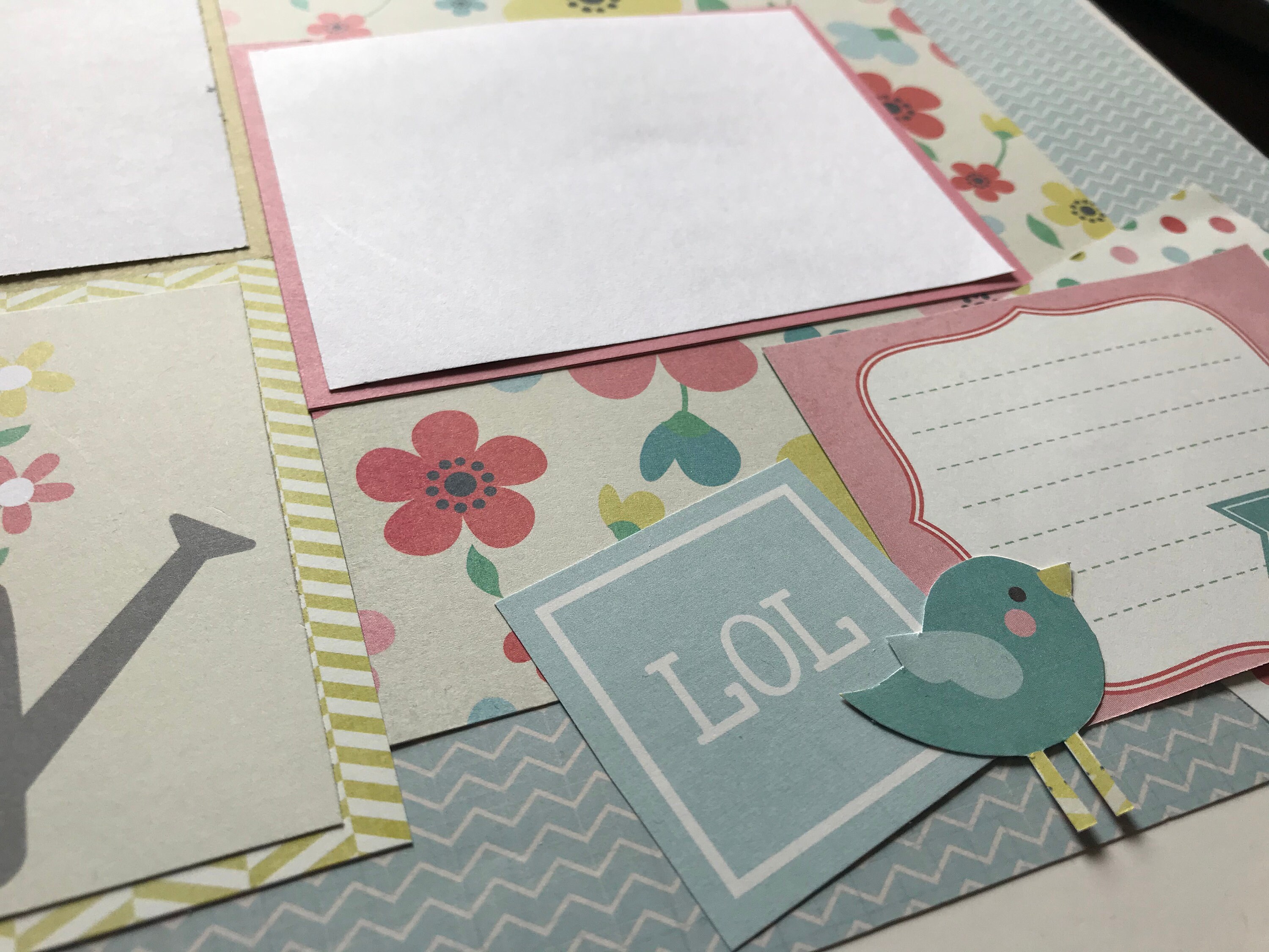 Happy Springtime 12x12 Scrapbook Page Layout Kit, Precut Scrapbooking ...