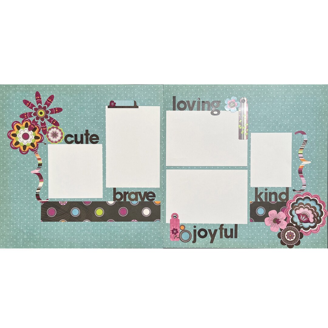 Kind 12x12 Scrapbook Page Layout Kit, Precut Scrapbooking Page Kit ...