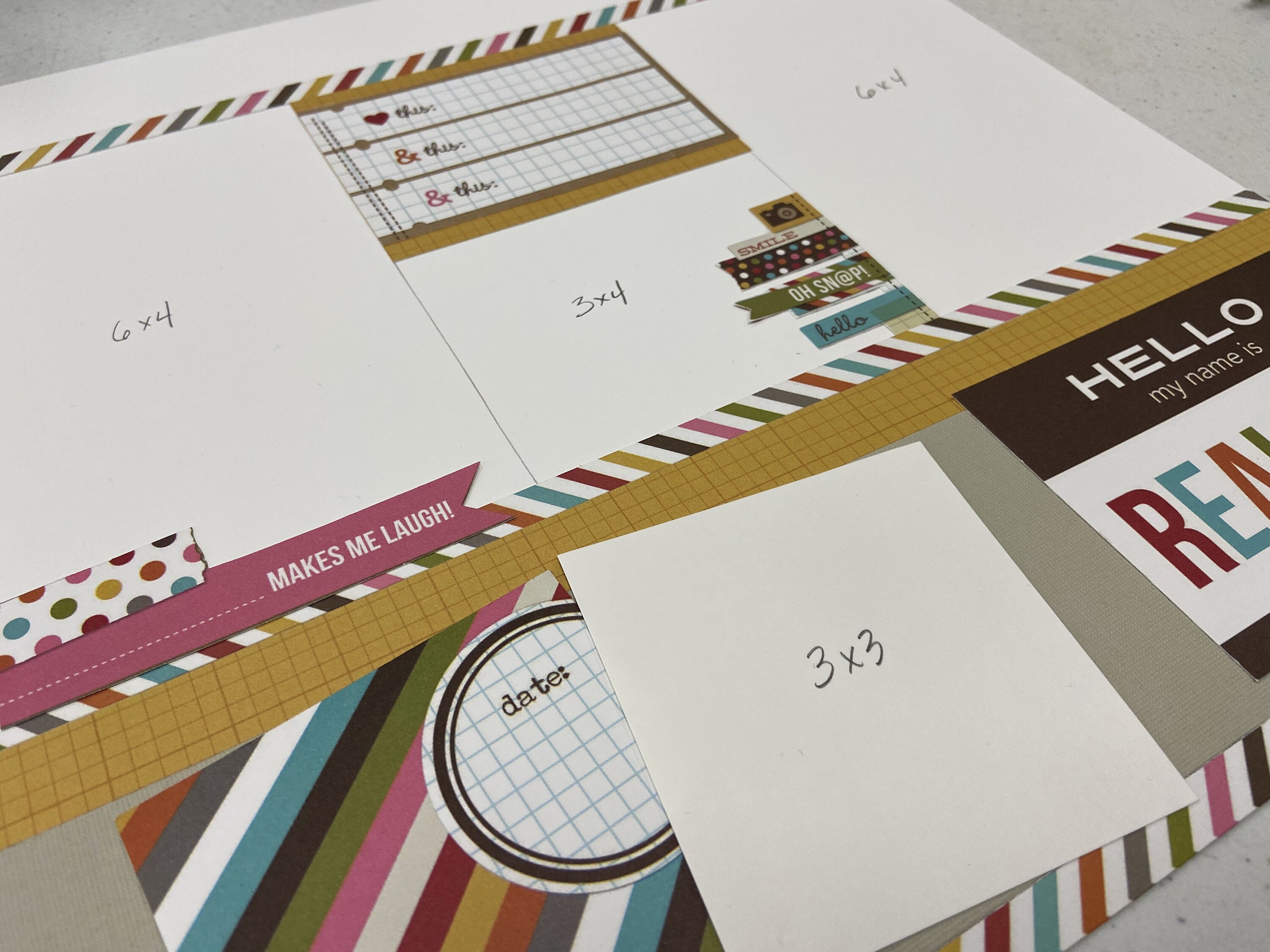 Real Life 12x12 Scrapbook Page Layout Kit, Precut Scrapbooking Page Kit ...