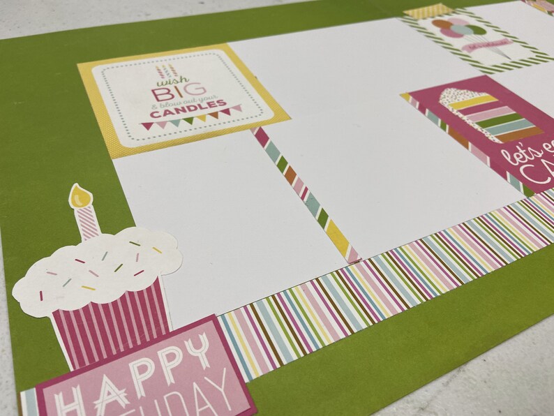 Let's Eat Cake Birthday Party 12x12 Scrapbook Page Layout, Precut ...