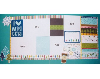 Family 12x12 Scrapbook Page Layout Kit Precut Scrapbooking