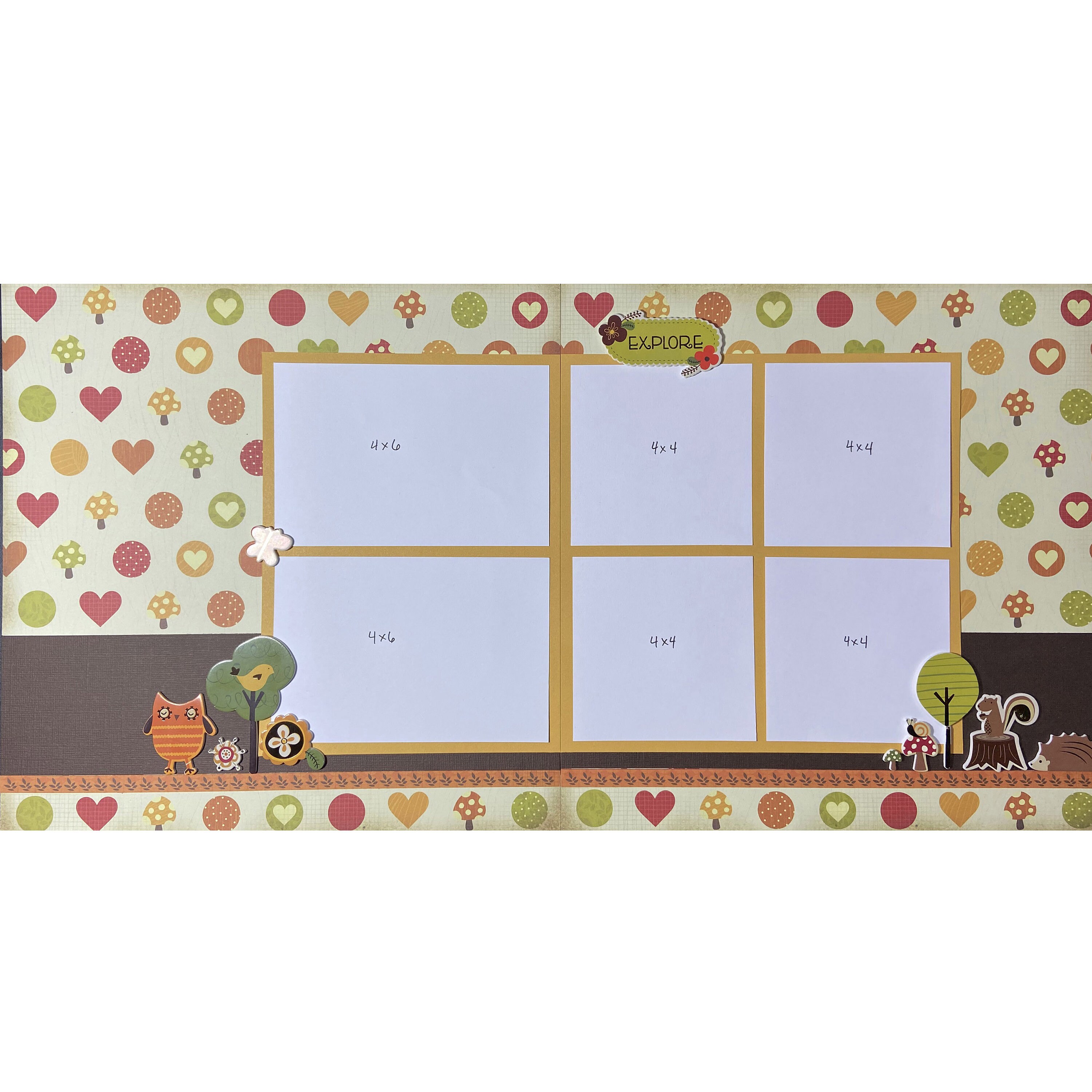 Explore 12x12 Scrapbook Page Layout Kit, Precut Scrapbooking Page Kit ...