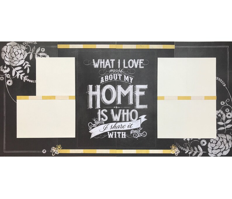 Home 12x12 Scrapbook Page Layout Kit Precut Scrapbooking Page - Etsy