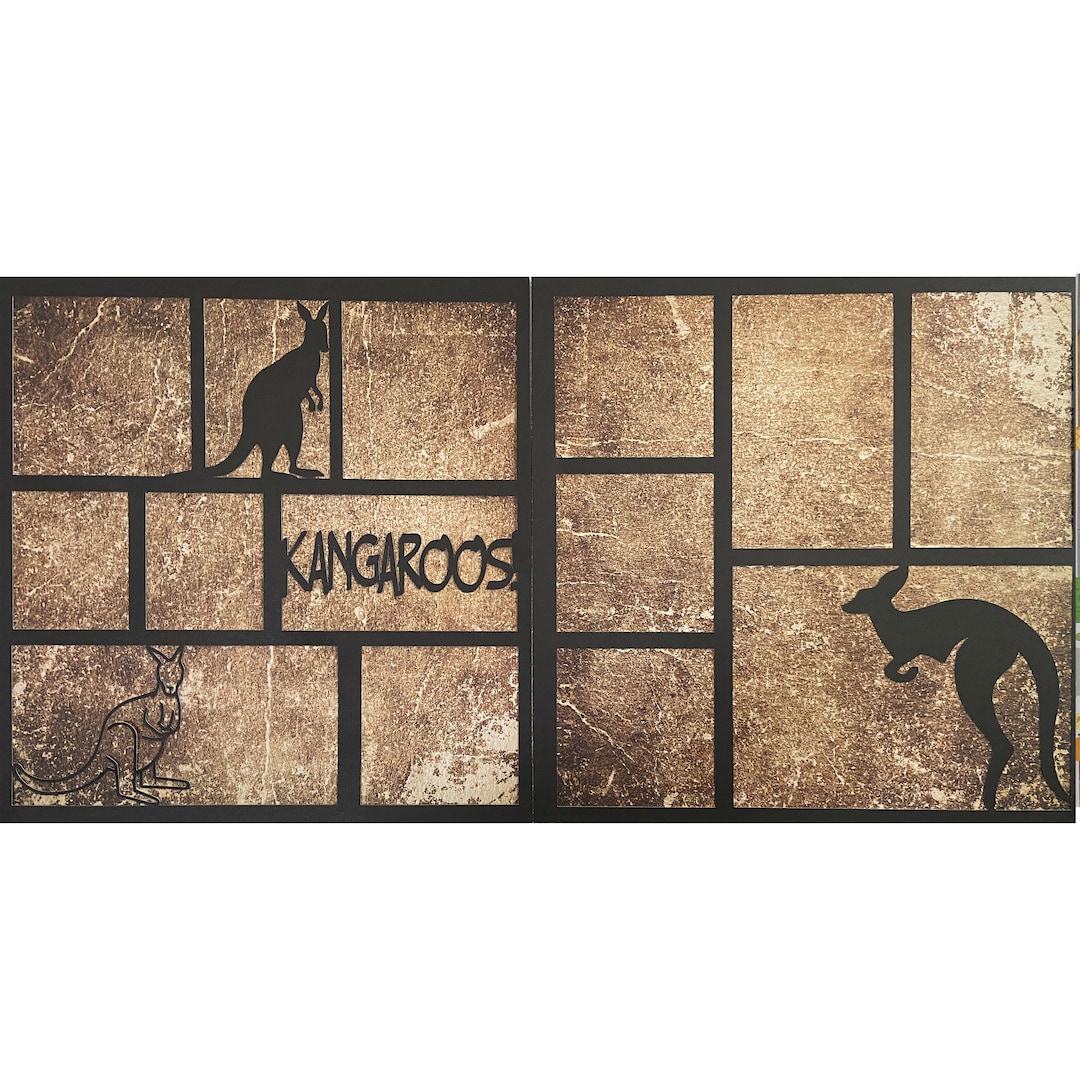 Kangaroos 12x12 Scrapbook 2 Page Layout, Assembled, Scrapbooking Pages ...