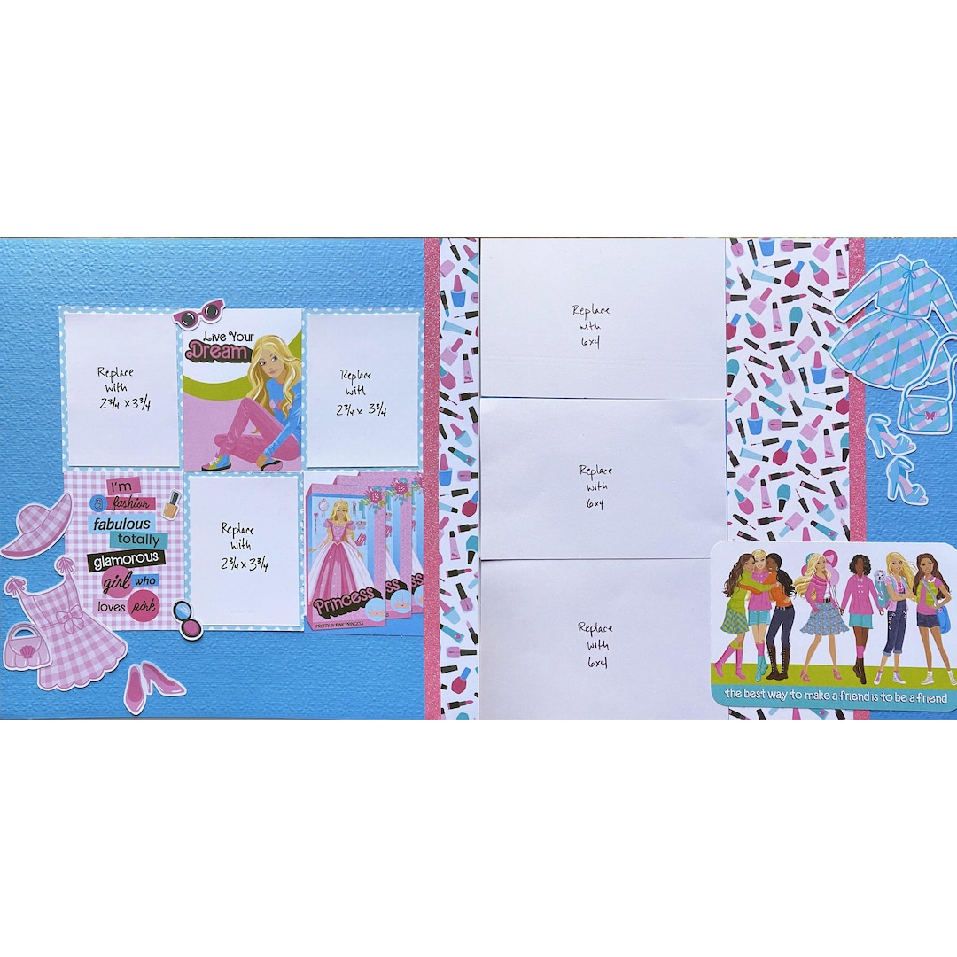 Live Your Dream 12x12 Scrapbook Page Layout Kit, Precut Scrapbooking ...