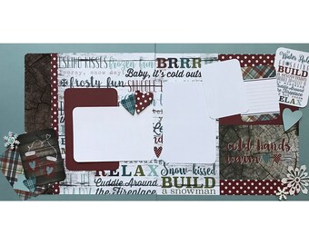 Home 12x12 Scrapbook Page Layout Kit Precut Scrapbooking Page | Etsy