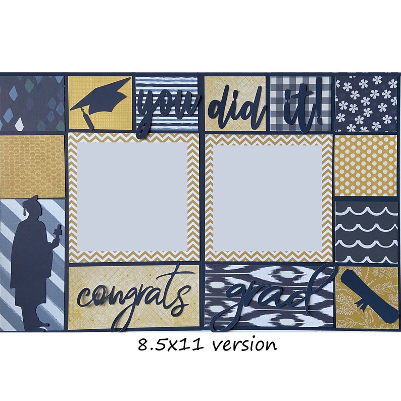 You Did It 12x12 or 8.5x11 Scrapbook Page Layout Kit, Precut ...