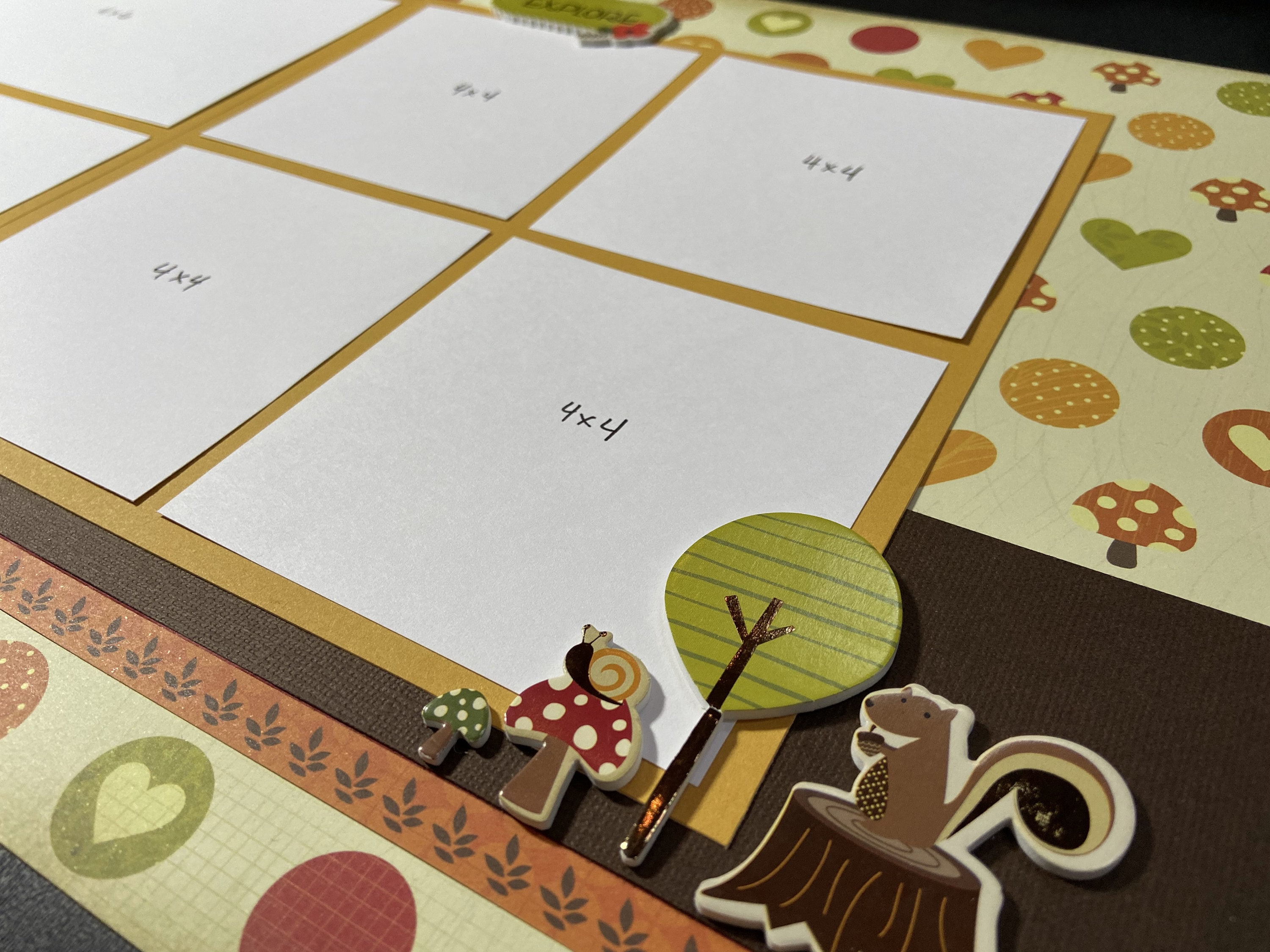 Explore 12x12 Scrapbook Page Layout Kit, Precut Scrapbooking Page Kit ...