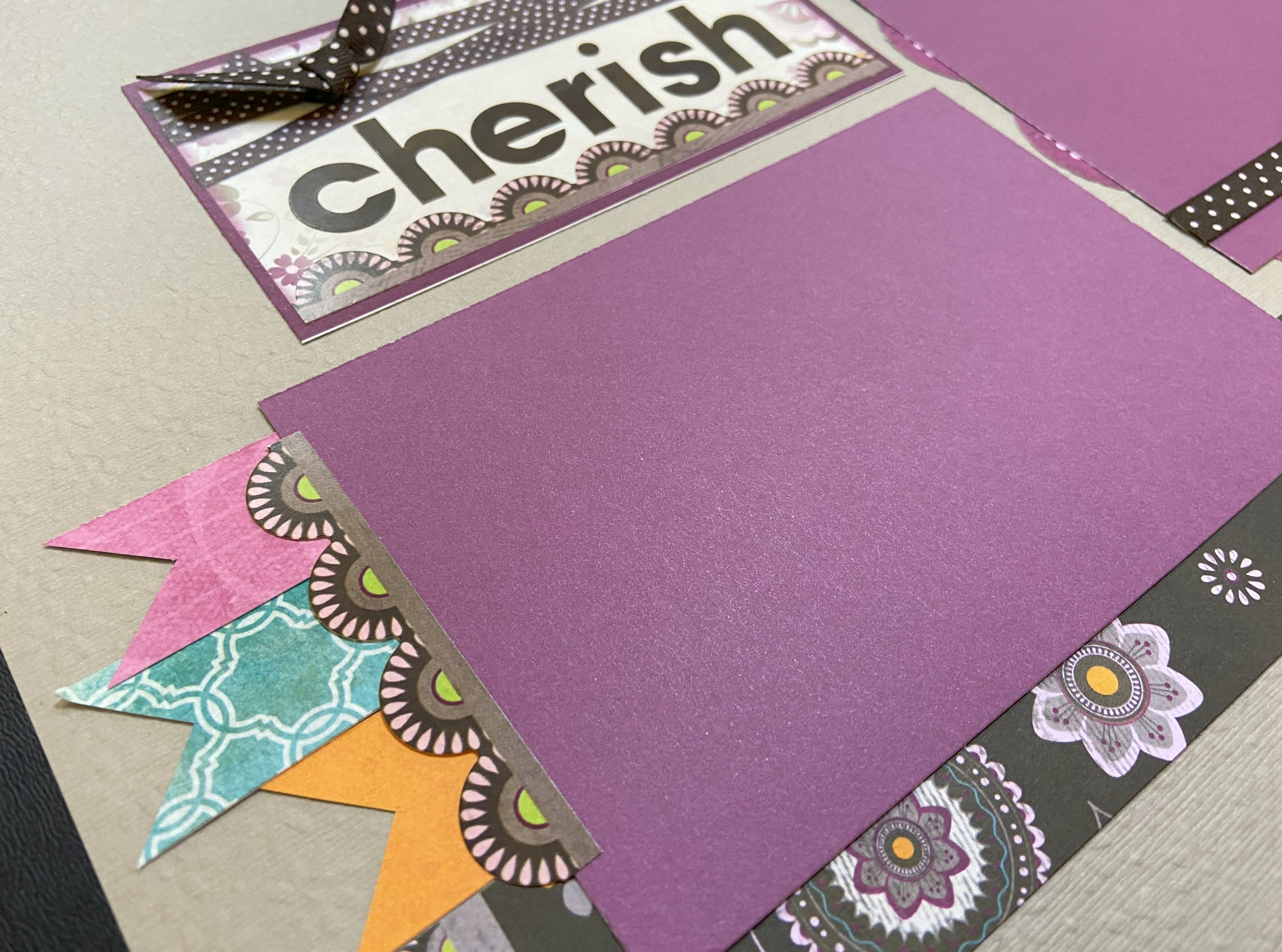 Cherish 12x12 Scrapbook Page Layout Kit, Precut Scrapbooking Page Kit ...