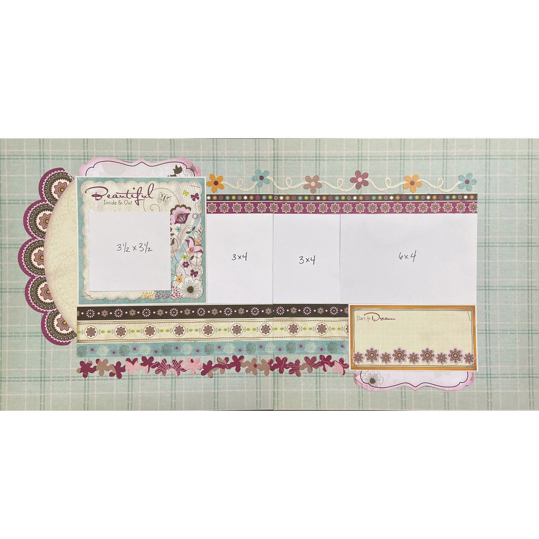 Dare to Dream 12x12 Scrapbook Page Layout Kit, Precut Scrapbooking Page ...