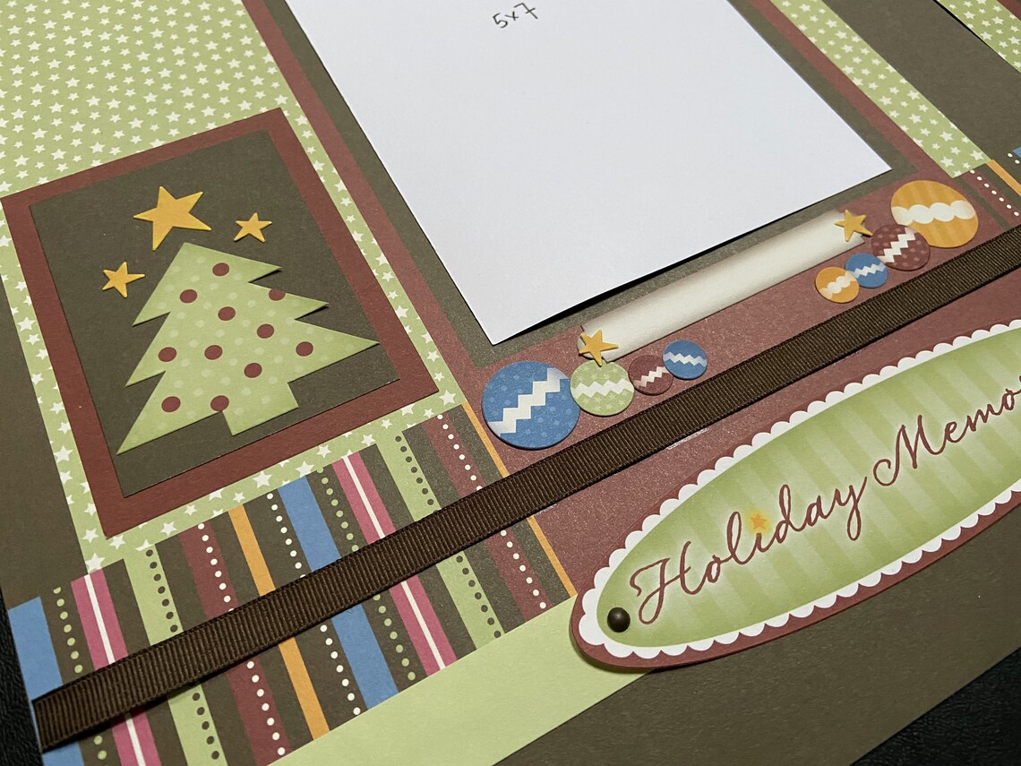 Holiday Memories 12x12 Scrapbook Page Layout Kit Precut - Etsy