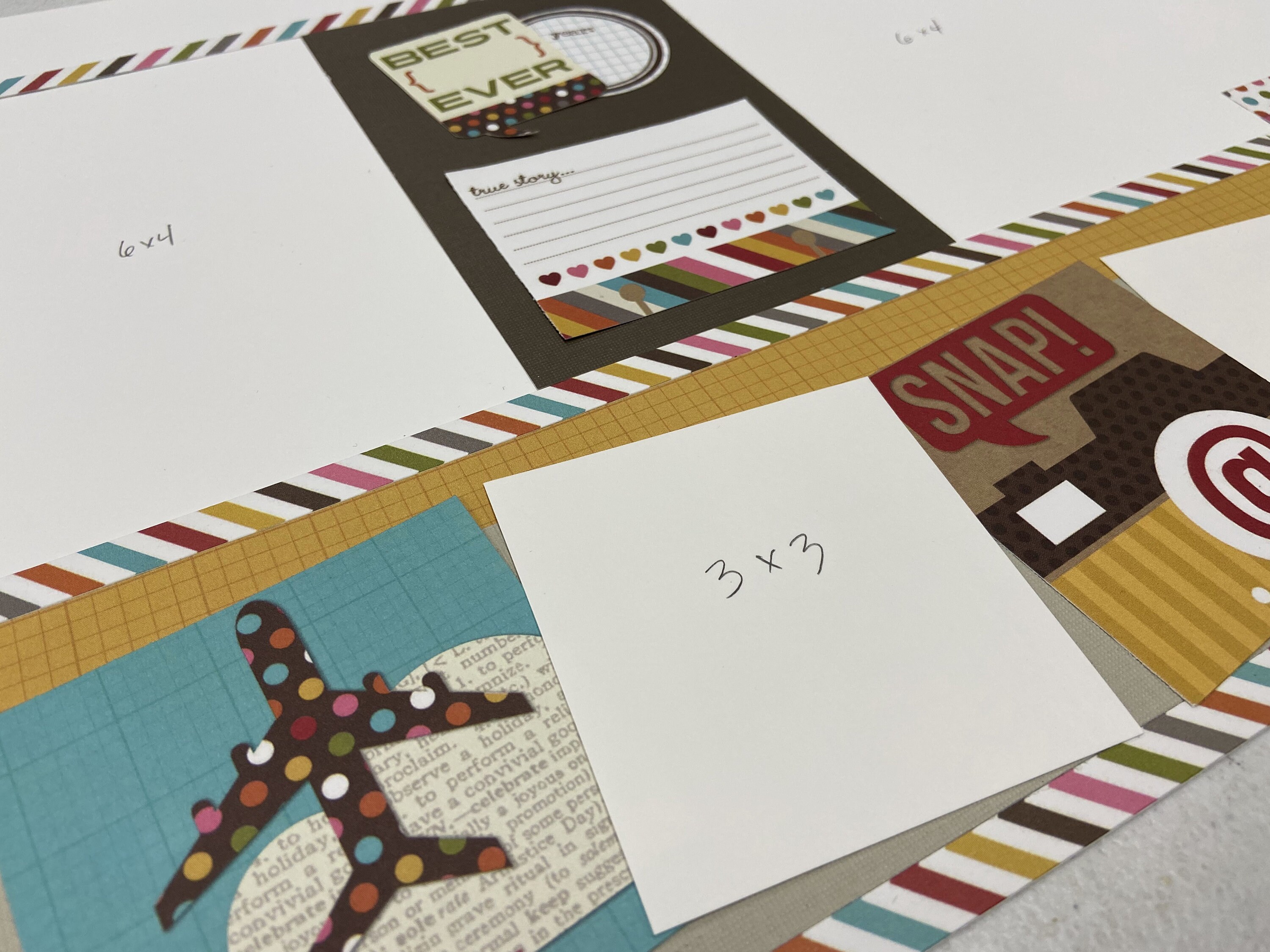 Real Life 12x12 Scrapbook Page Layout Kit, Precut Scrapbooking Page Kit ...