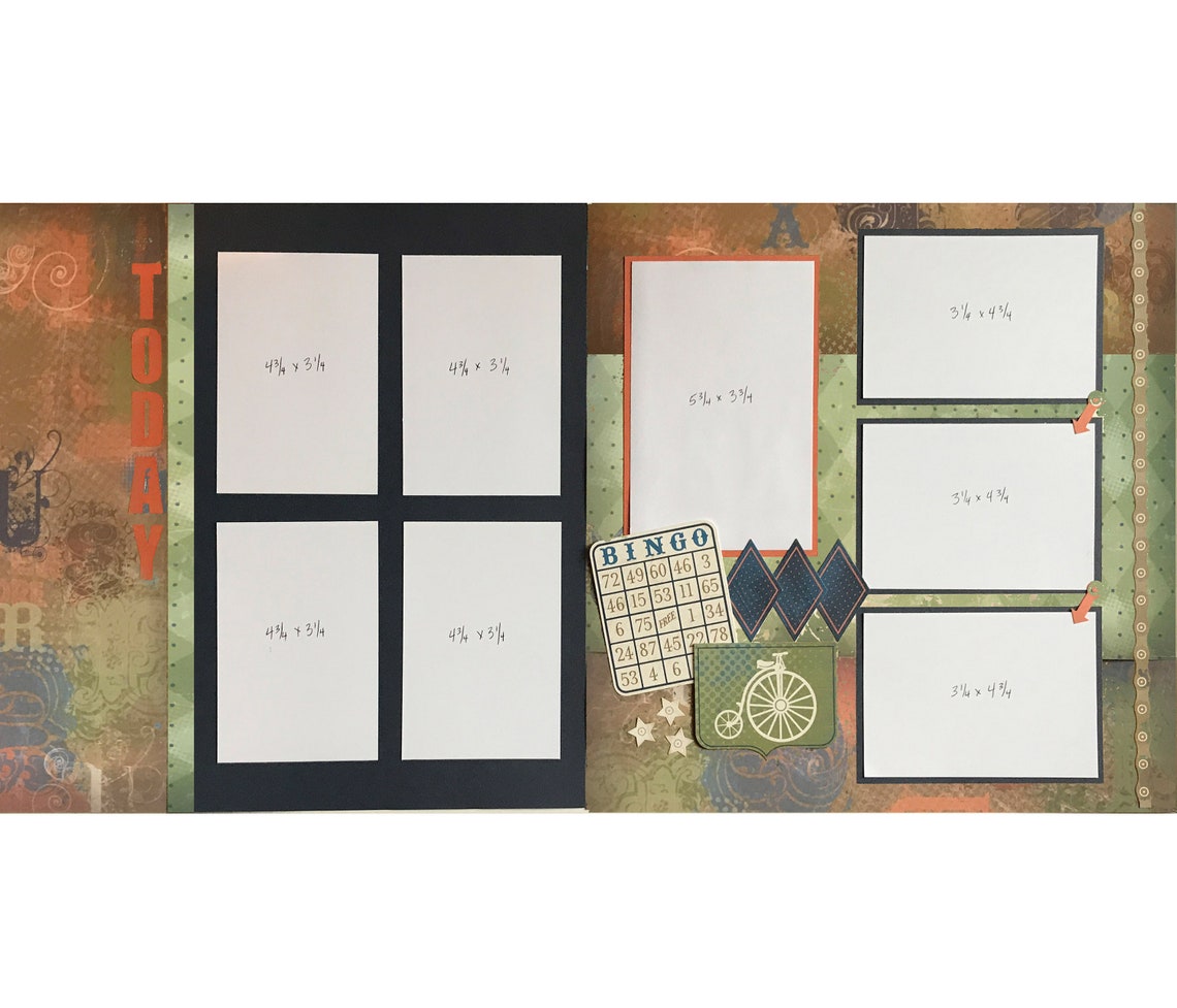 Today 12x12 Scrapbook Page Layout Kit Precut Scrapbooking - Etsy