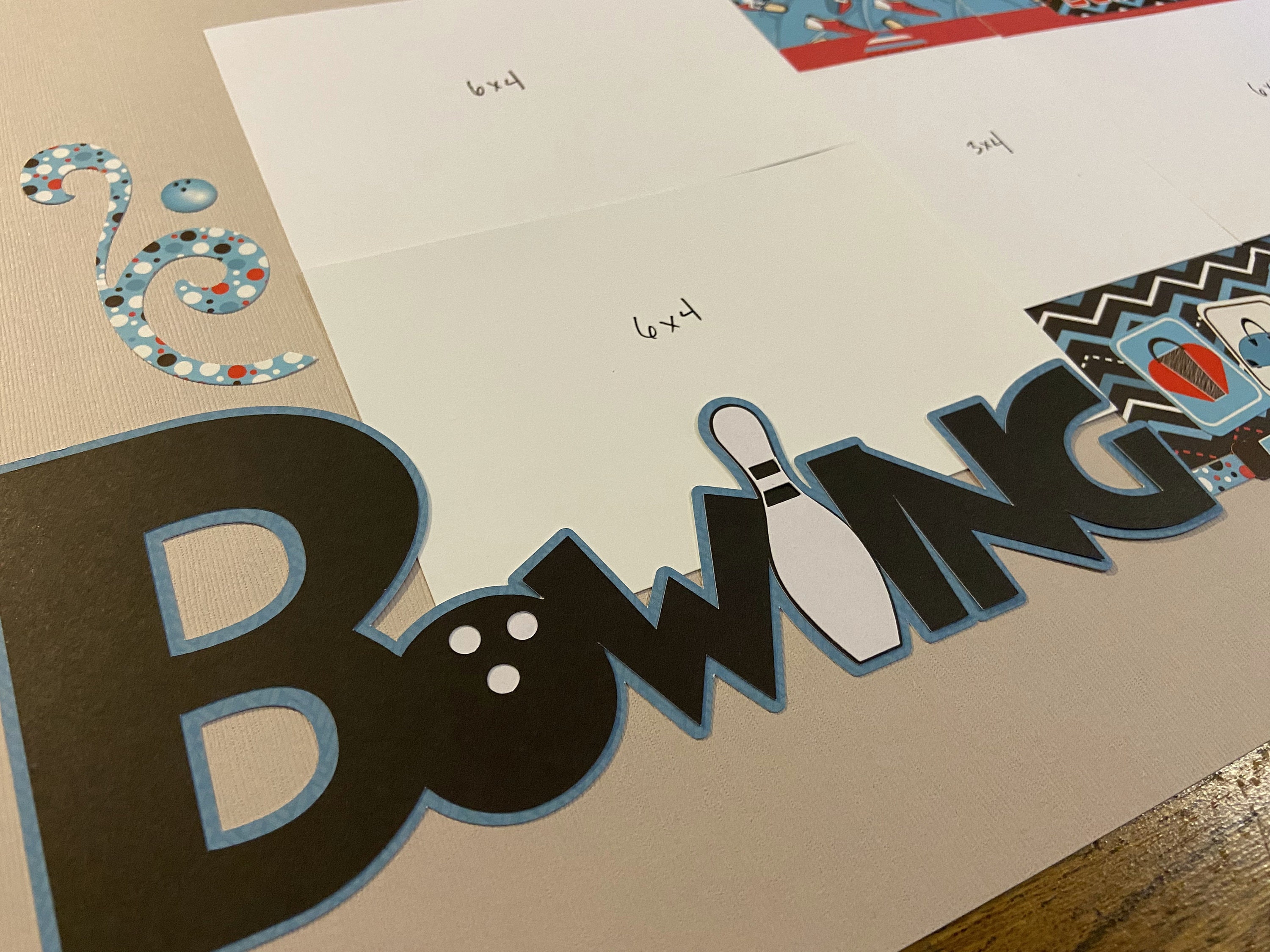 Bowling Fun 12x12 Scrapbook Page Layout Kit Precut - Etsy