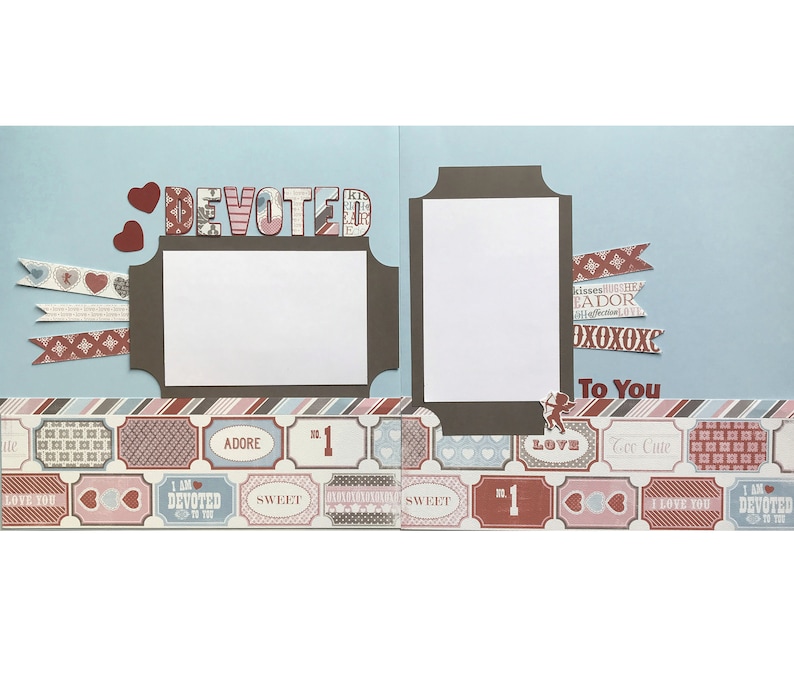 Devoted 12x12 Scrapbook Page Layout Kit Precut Scrapbooking - Etsy