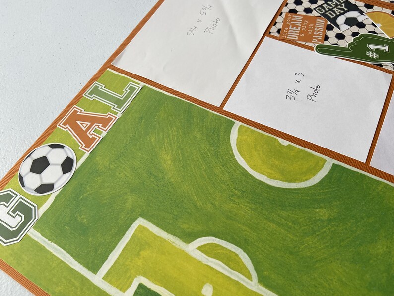 Goal Soccer 12x12 Scrapbook Page Layout Kit, Precut Scrapbooking Page ...