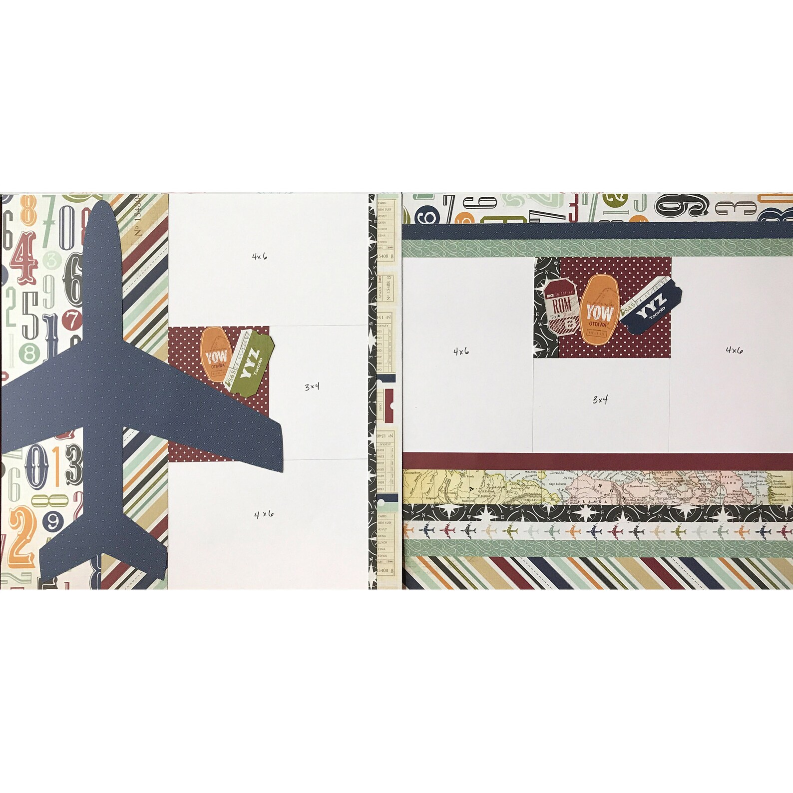 Get Away 12x12 Scrapbook Page Layout Kit, Precut Scrapbooking Page Kit ...