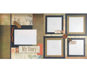 Home Living 12x12 Scrapbook Page Layout Kit, Precut Scrapbooking Page ...