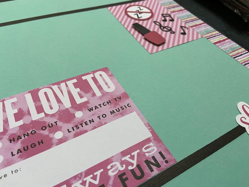 Sleepover 12x12 Scrapbook Page Layout Kit, Precut Scrapbooking Kit ...