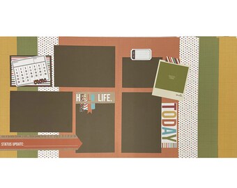 Real Life 12x12 Scrapbook Page Layout Kit, Precut Scrapbooking Page Kit ...