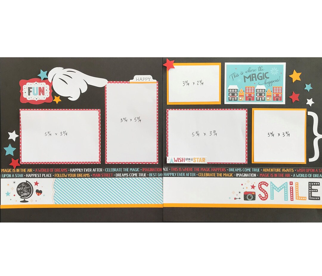 Smile 12x12 Scrapbook Page Layout Kit, Precut Scrapbooking Page Kit ...