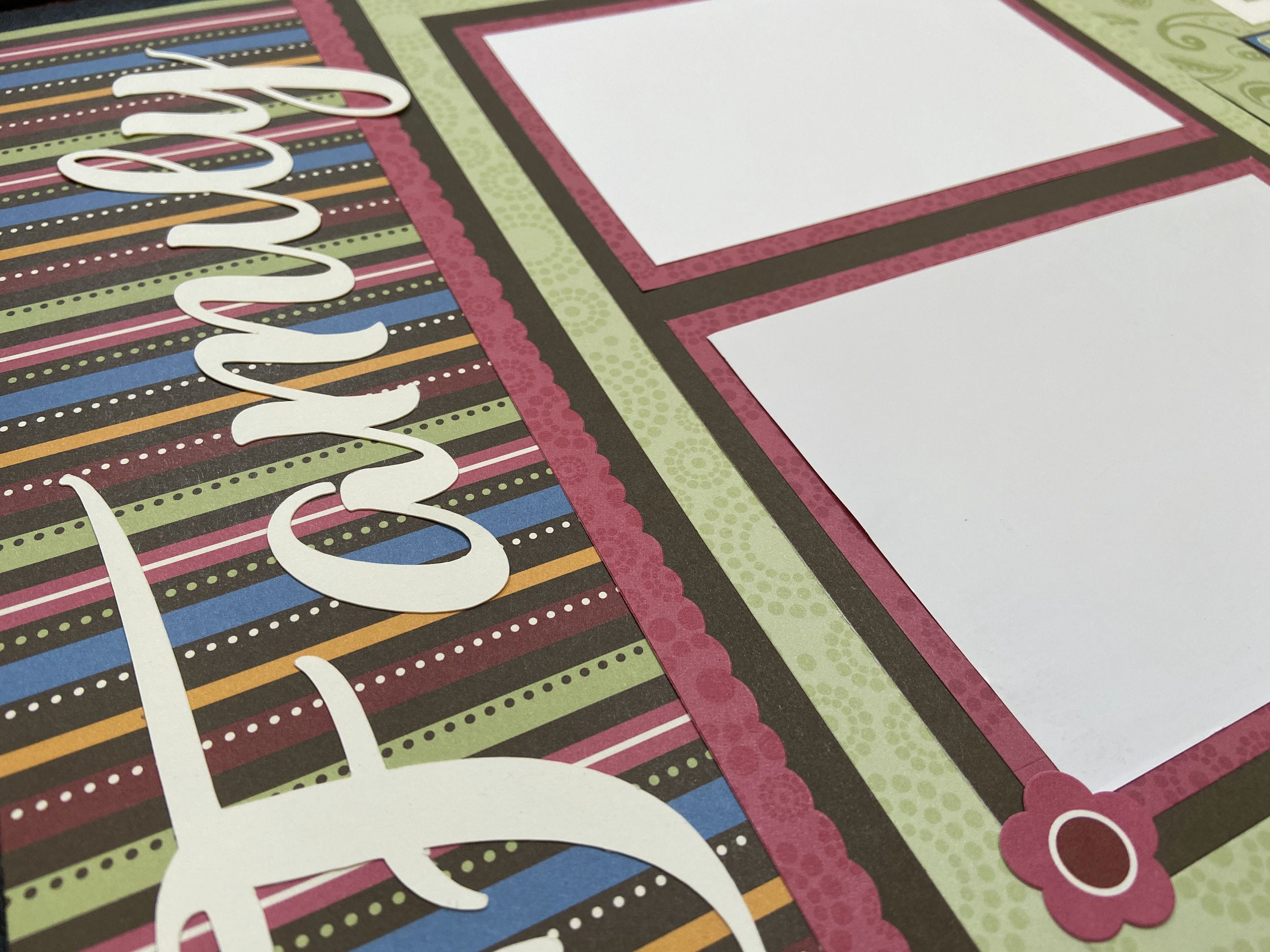 Family Love 12x12 Scrapbook Page Layout Kit, Precut Scrapbooking Page ...