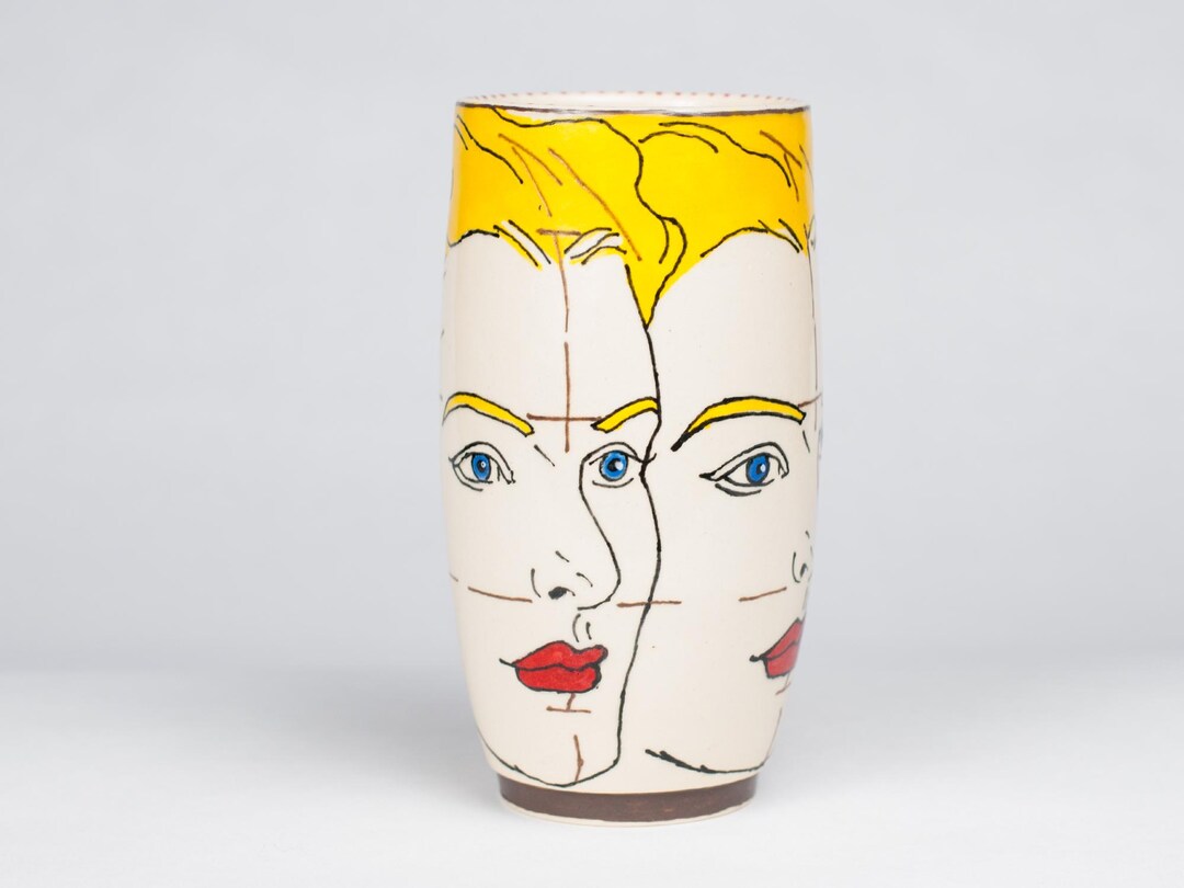 Handmade, Ceramic, Tumbler, Cup, Porcelain, Clay, Pottery, Face ...