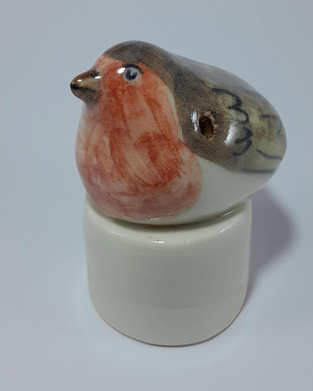 Wine Bottle Stopper Breather Robin Red Breast in Hand Made and ...