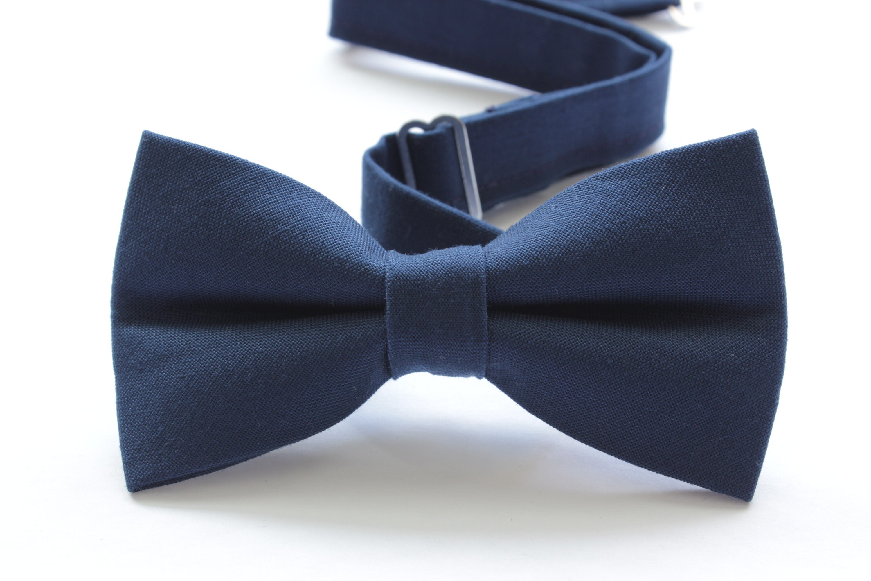 Solid Dark Navy Bowtie, Cotton Bowtie, Adjustable Pretied Kids Bowtie ...