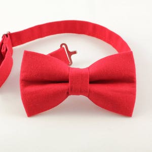 Red Boy Bow Tie, Scarlet Red Bow Tie for Boys, Bright Red Adjustable ...