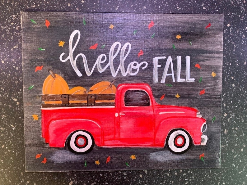 Hello Fall Farm Truck - Etsy